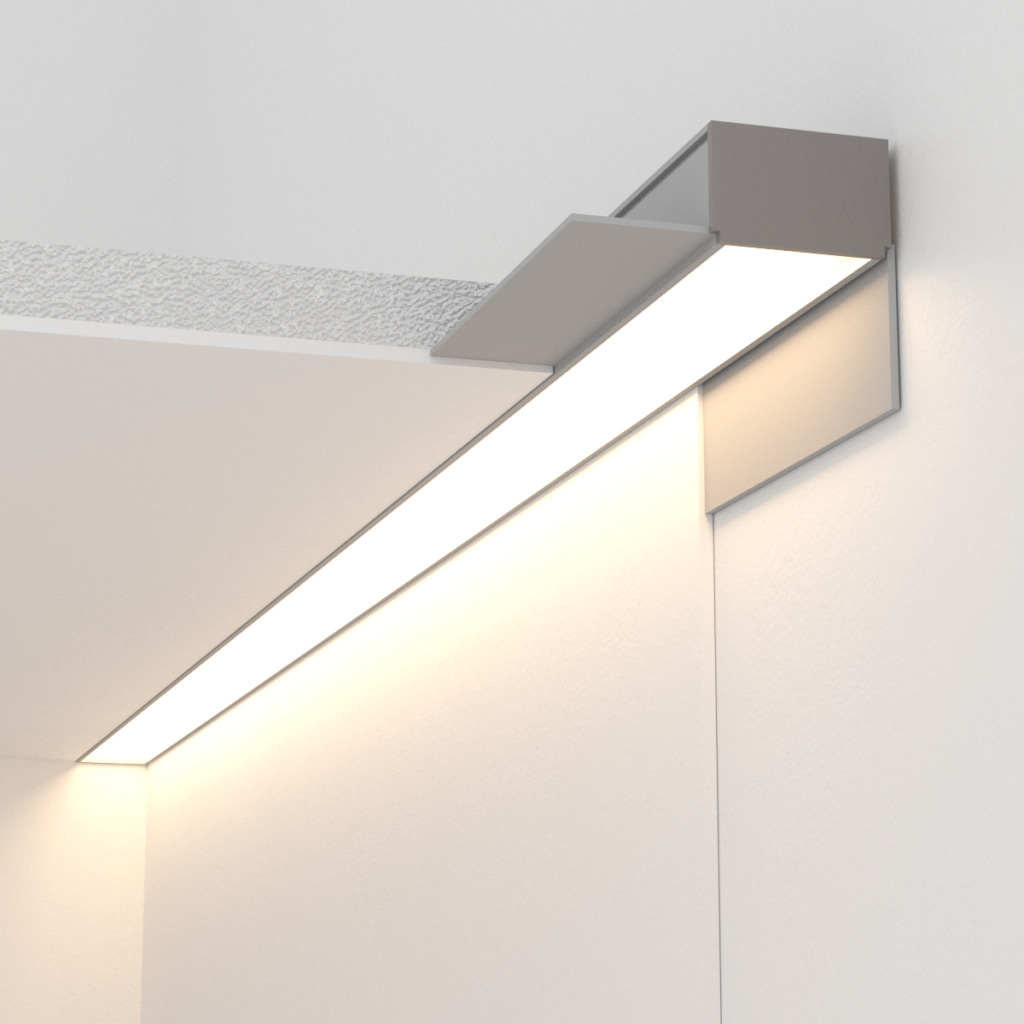 Trockenbau Alu LED Leiste, Eckmontage, 4000K - Lichtdekor.de